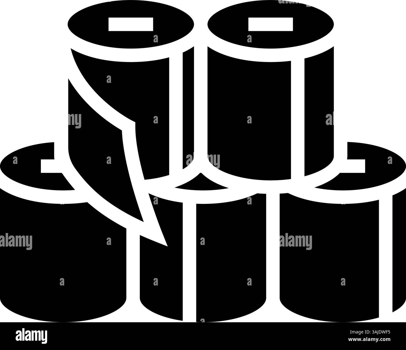 stack toilet paper glyph icon vector illustration Stock Vector Image ...