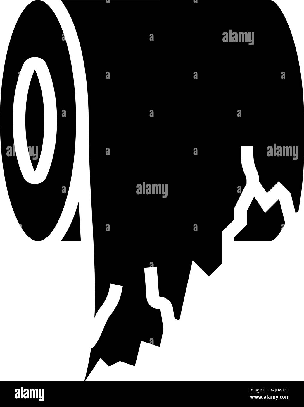 rip line toilet paper glyph icon vector illustration Stock Vector Image ...