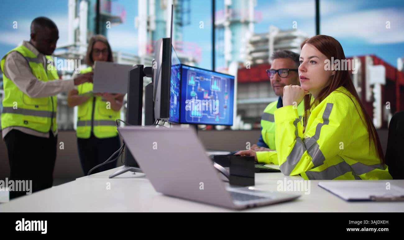 Diverse Oil And Gas Engineering Team At Chemical Factory Stock Photo ...