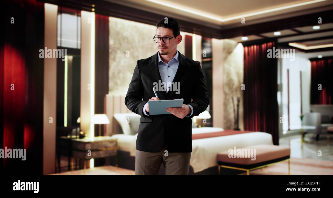 Hotel Manager In The Room. Entrepreneur Business Man Stock Photo - Alamy