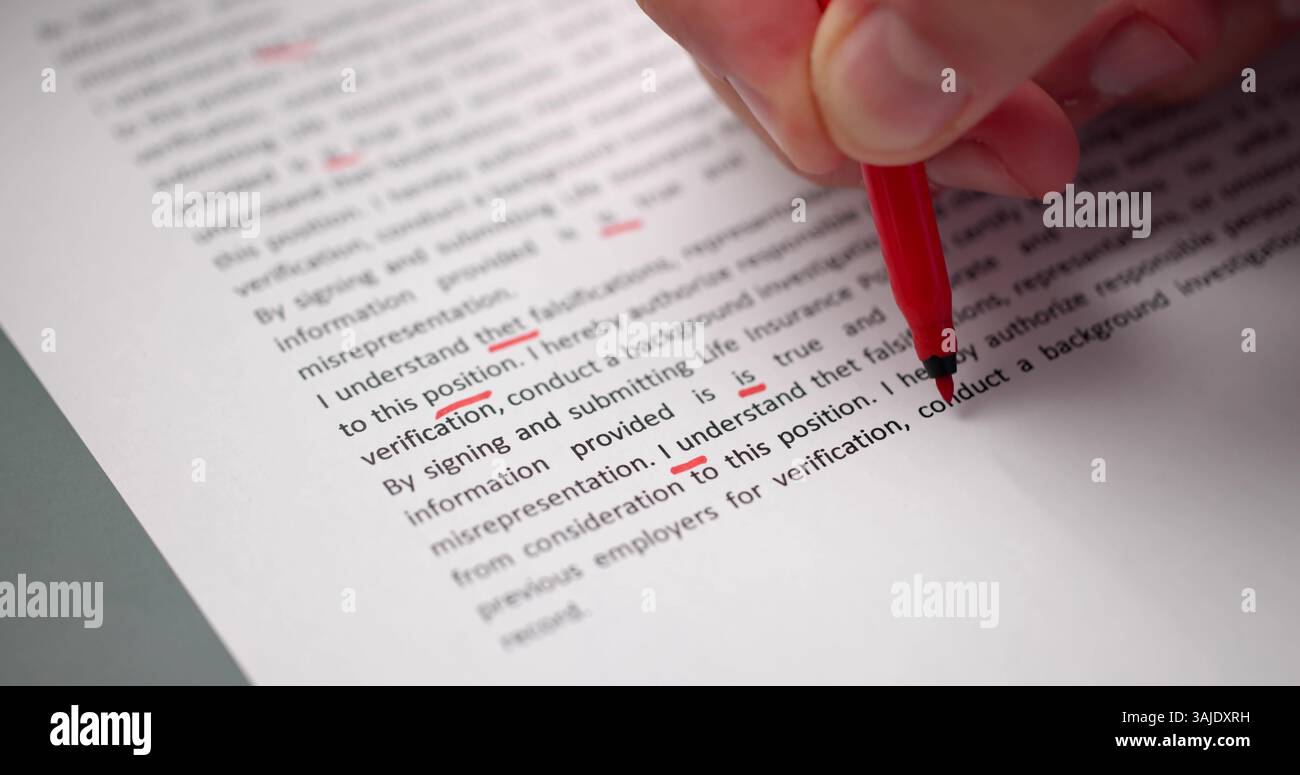 Book Script Edit And Paper Text Proofreading Stock Photo - Alamy