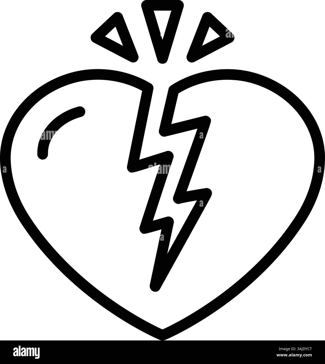 Broken heart heartbreak vector Black and White Stock Photos & Images ...