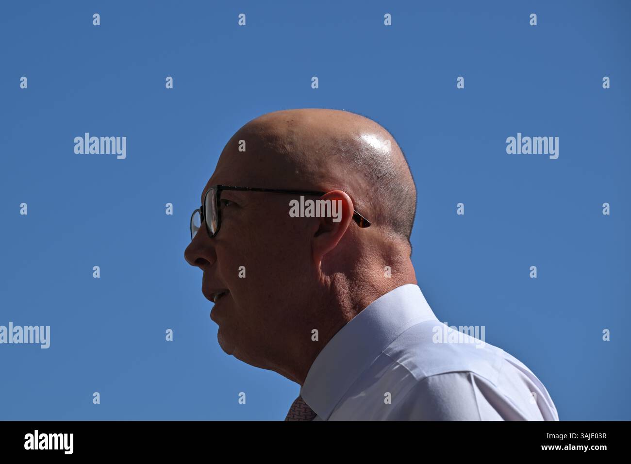 Leader of the Opposition Peter Dutton at a car dealership in Kalamunda ...