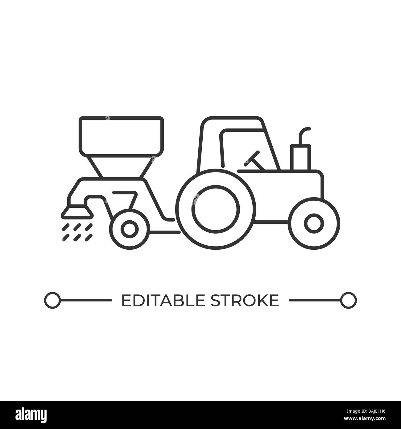 Tractor with seeds drill line icon Stock Vector Image & Art - Alamy