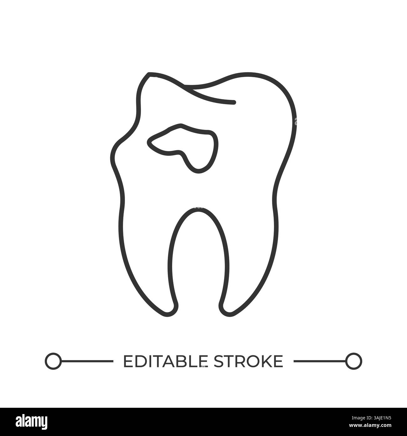 Tooth caries line icon Stock Vector Image & Art - Alamy