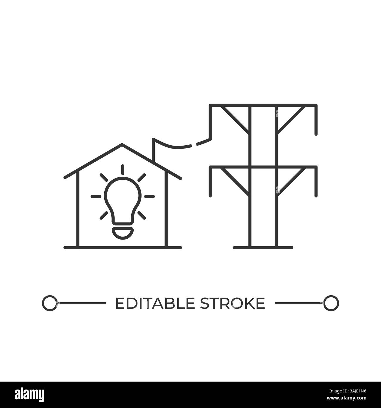 Power transmission lines line icon Stock Vector Image & Art - Alamy