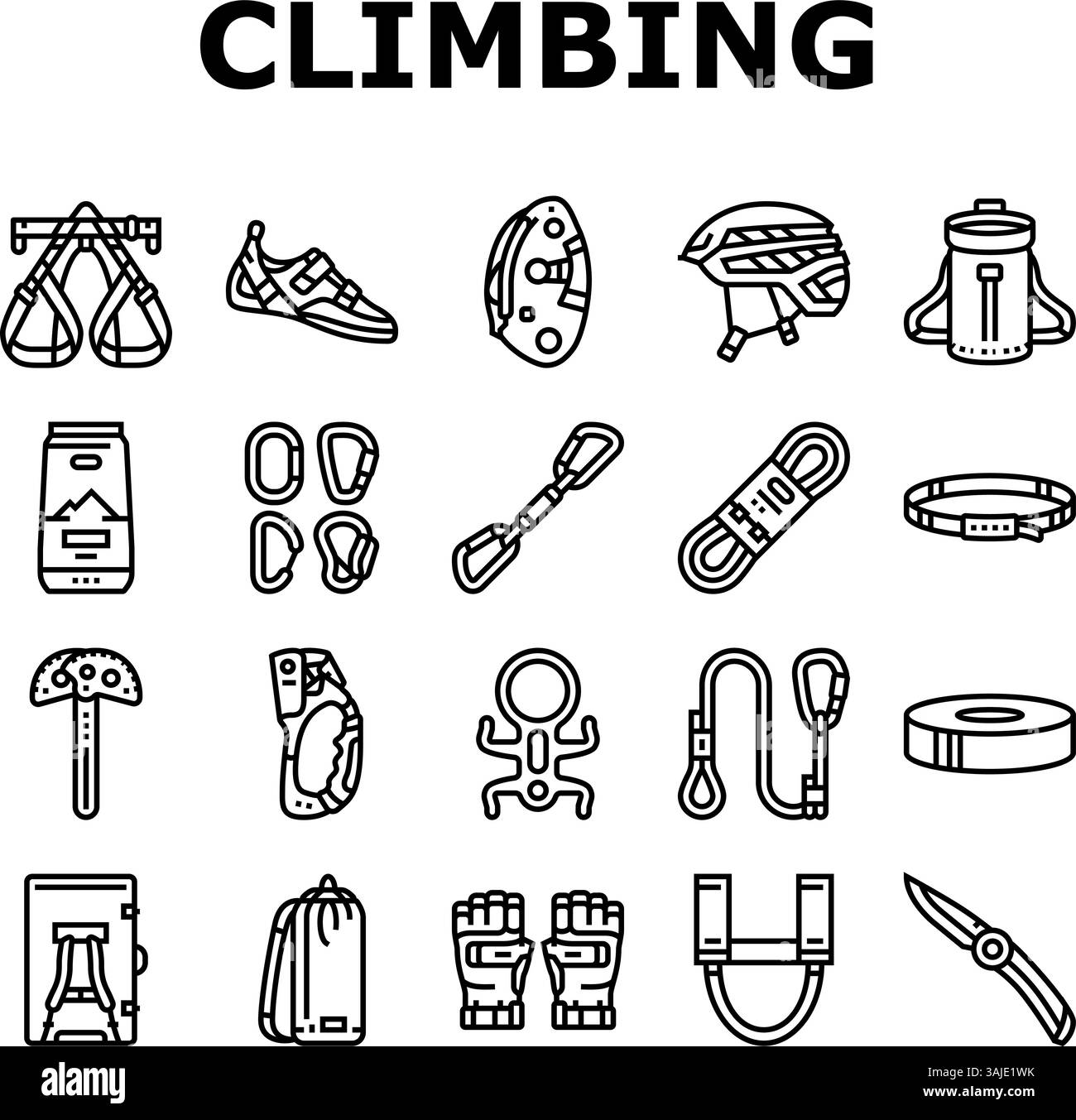 rock climbing bouldering icons set vector Stock Vector Image & Art - Alamy