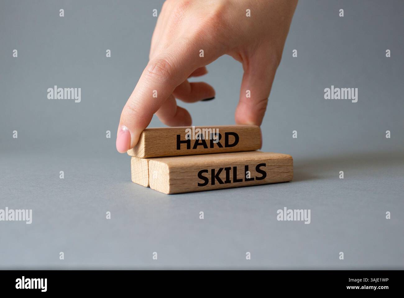 Hard skills symbol. Wooden blocks with words Hard skills. Beautiful ...