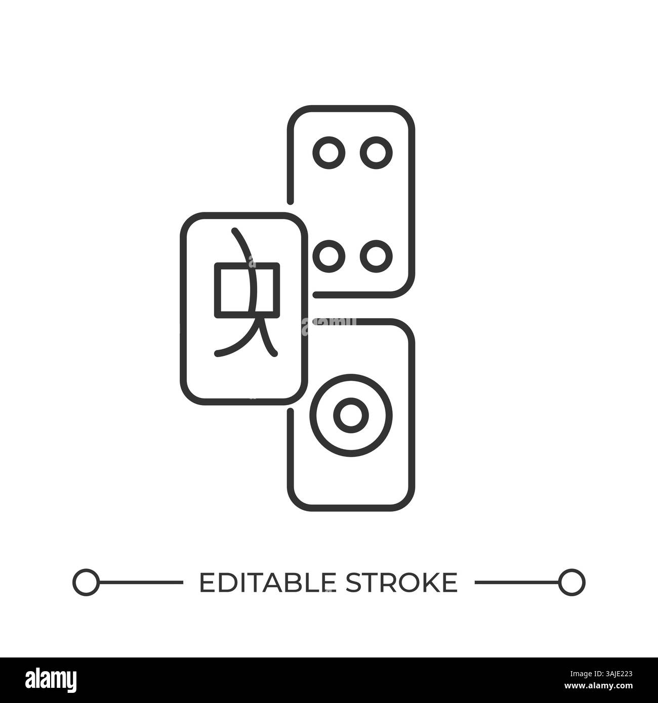 Mahjong tiles line icon Stock Vector Image & Art - Alamy