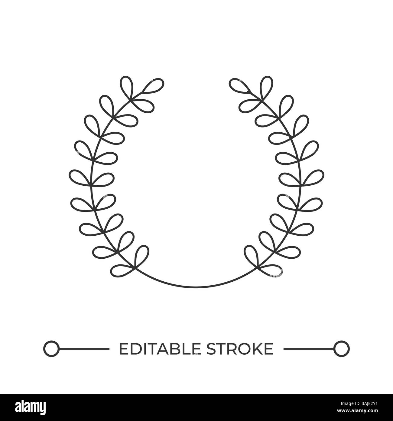 Laurel wreath flat Black and White Stock Photos & Images - Alamy