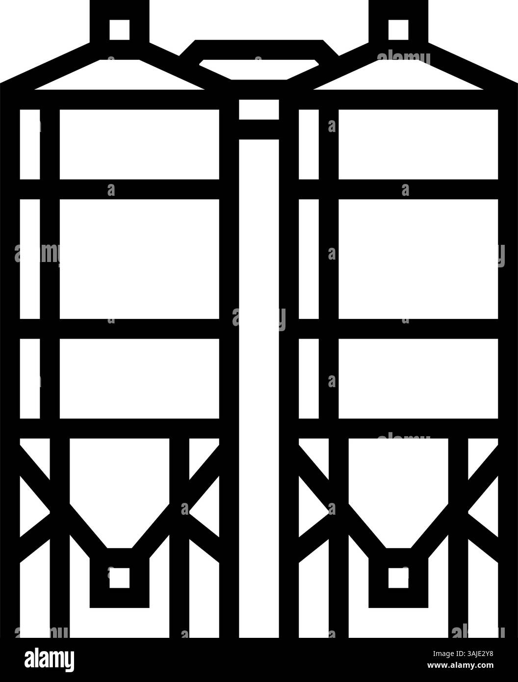 silo cement concrete line icon vector illustration Stock Vector Image ...