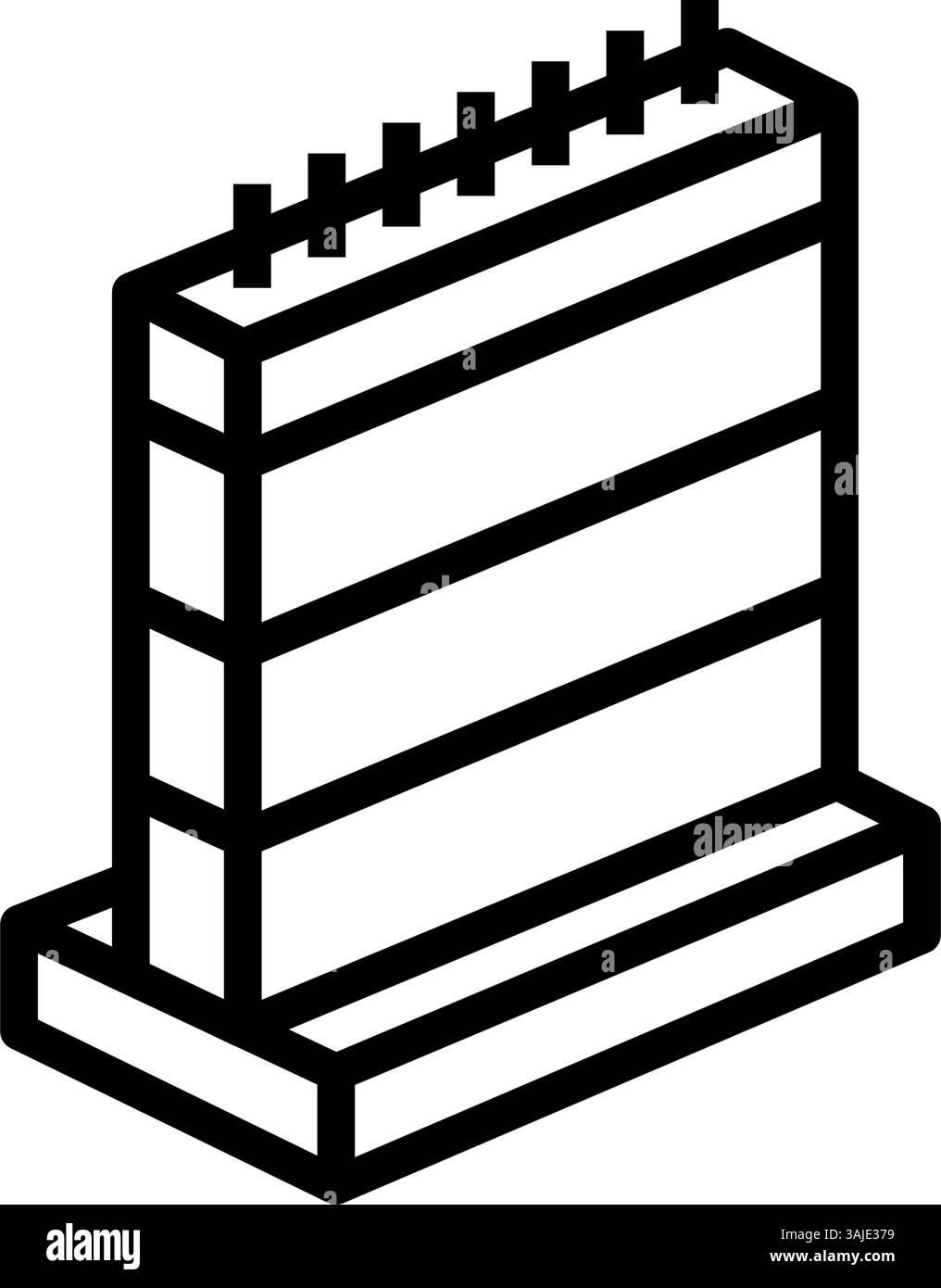 concrete wall construction cement line icon vector illustration Stock ...