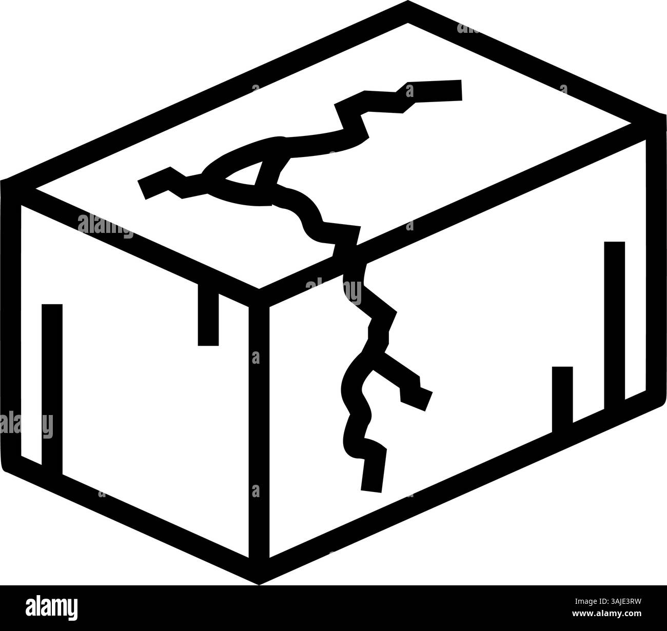 dry cracks cement concrete line icon vector illustration Stock Vector ...