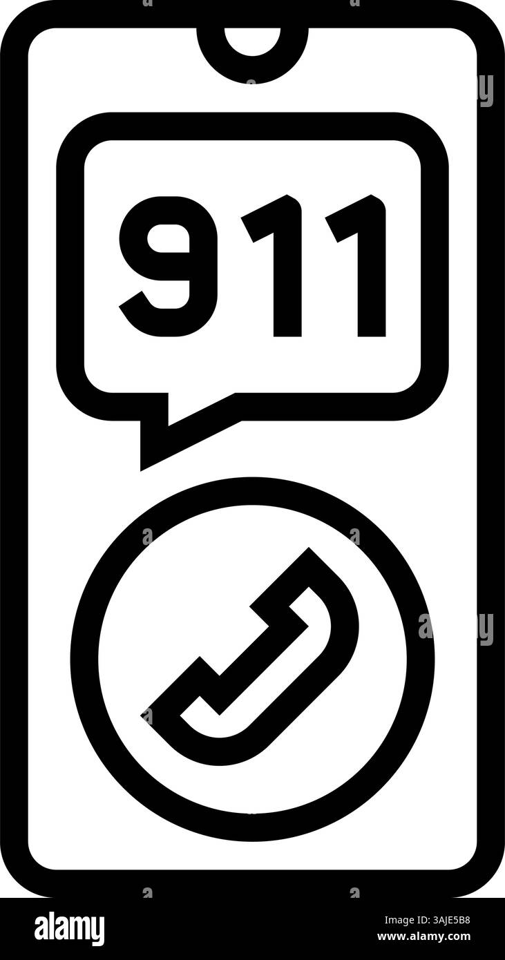 calling emergency services line icon vector illustration Stock Vector ...