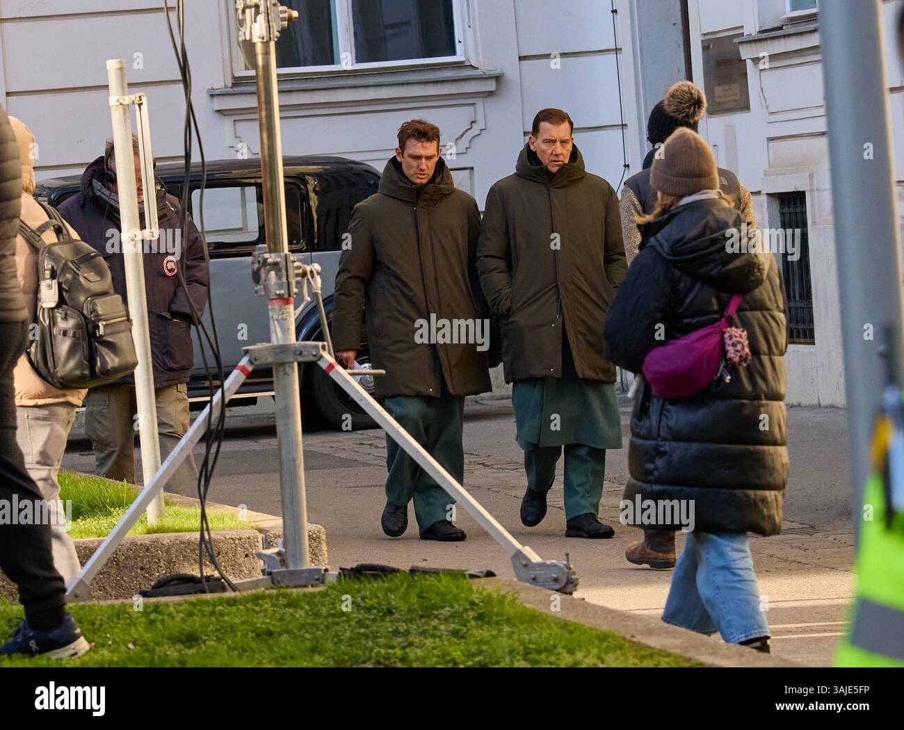 Vienna, Austria. 08th Apr, 2025. Filming of "Der Wachtmeister" ( Enemy ...