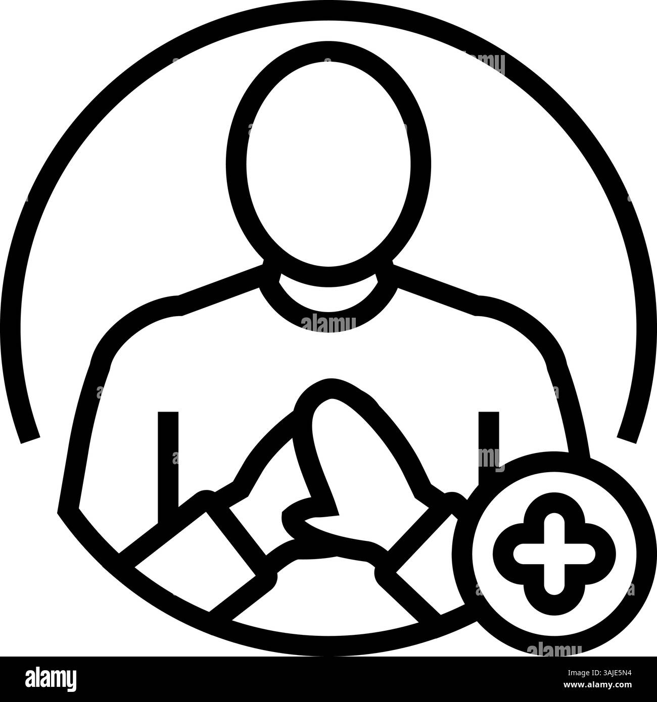 cpr chest compressions line icon vector illustration Stock Vector Image ...