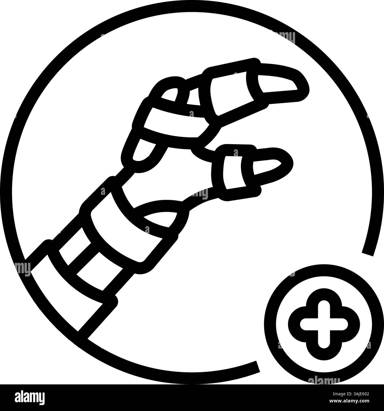 splinting limb first aid line icon vector illustration Stock Vector ...
