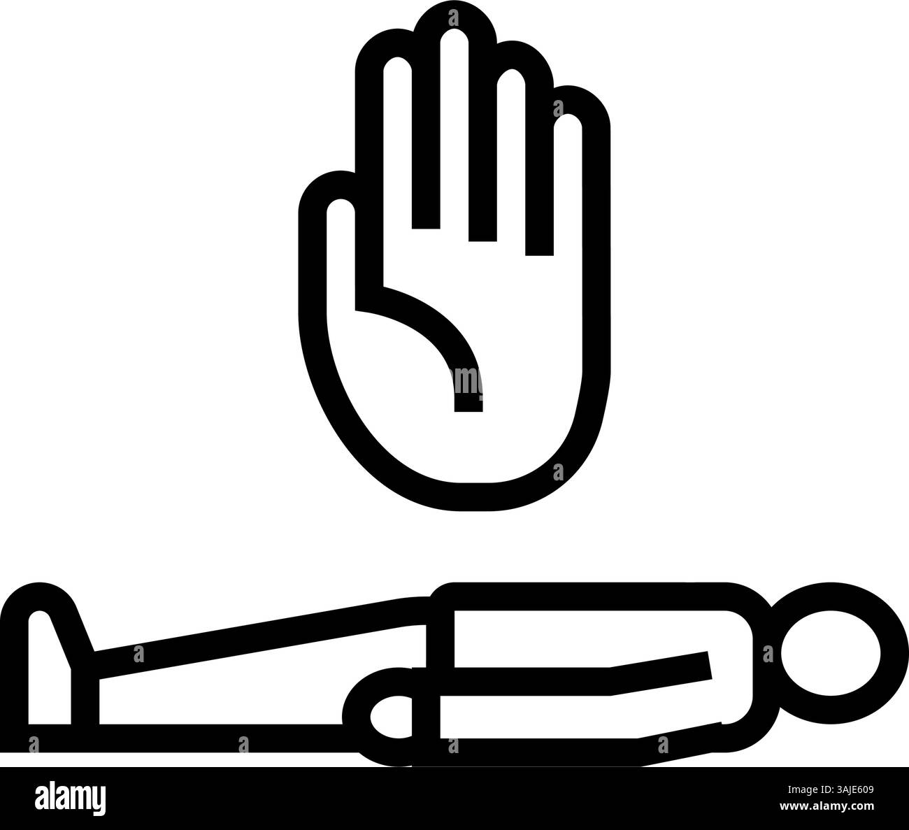 do not move the victim first aid line icon vector illustration Stock ...