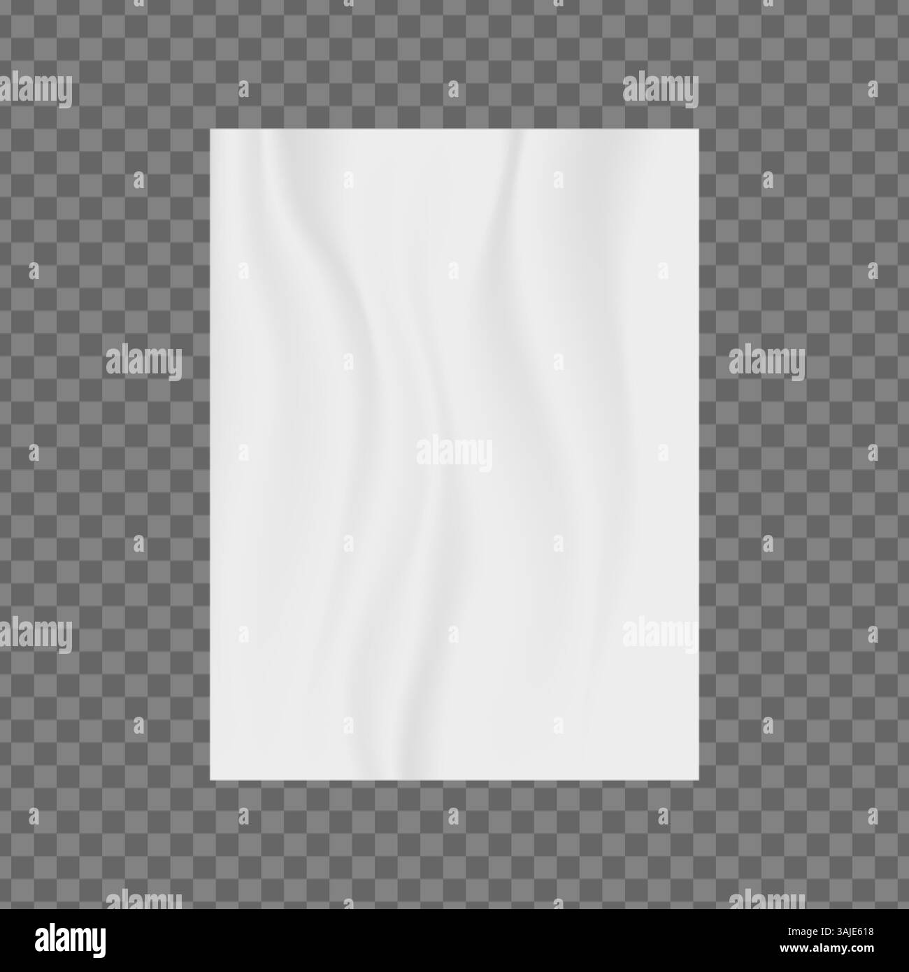 White blank paper sheet. Wrinkled realistic poster. Vector advertising ...