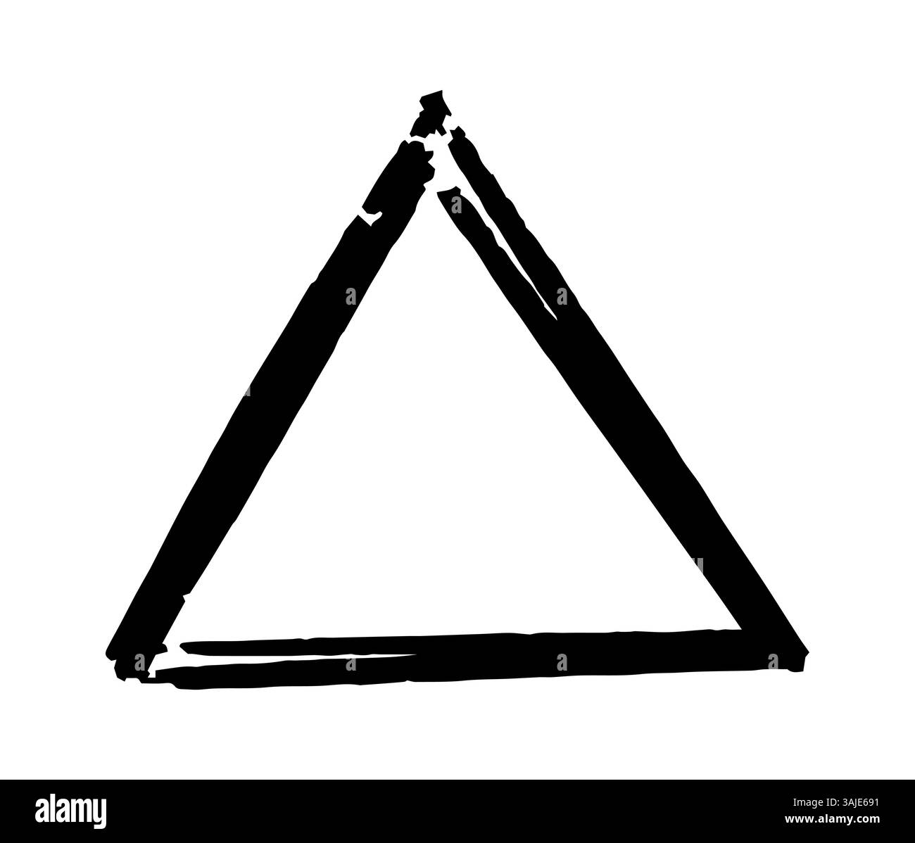 black brush frame. Vintage pencil triangle. Photo frame. Vector ...