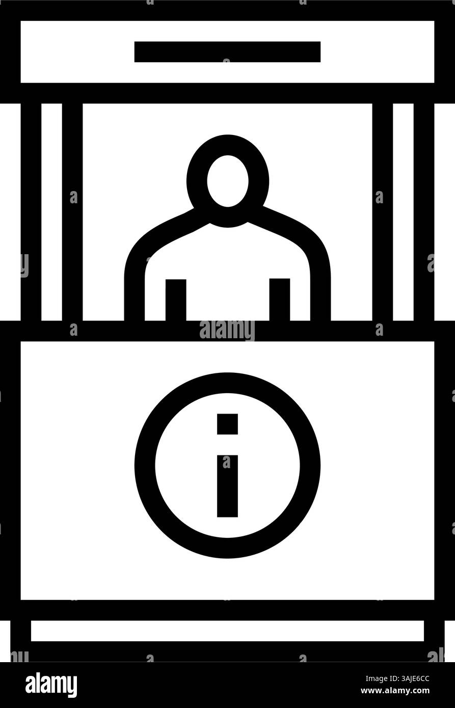 information booth line icon vector illustration Stock Vector Image ...
