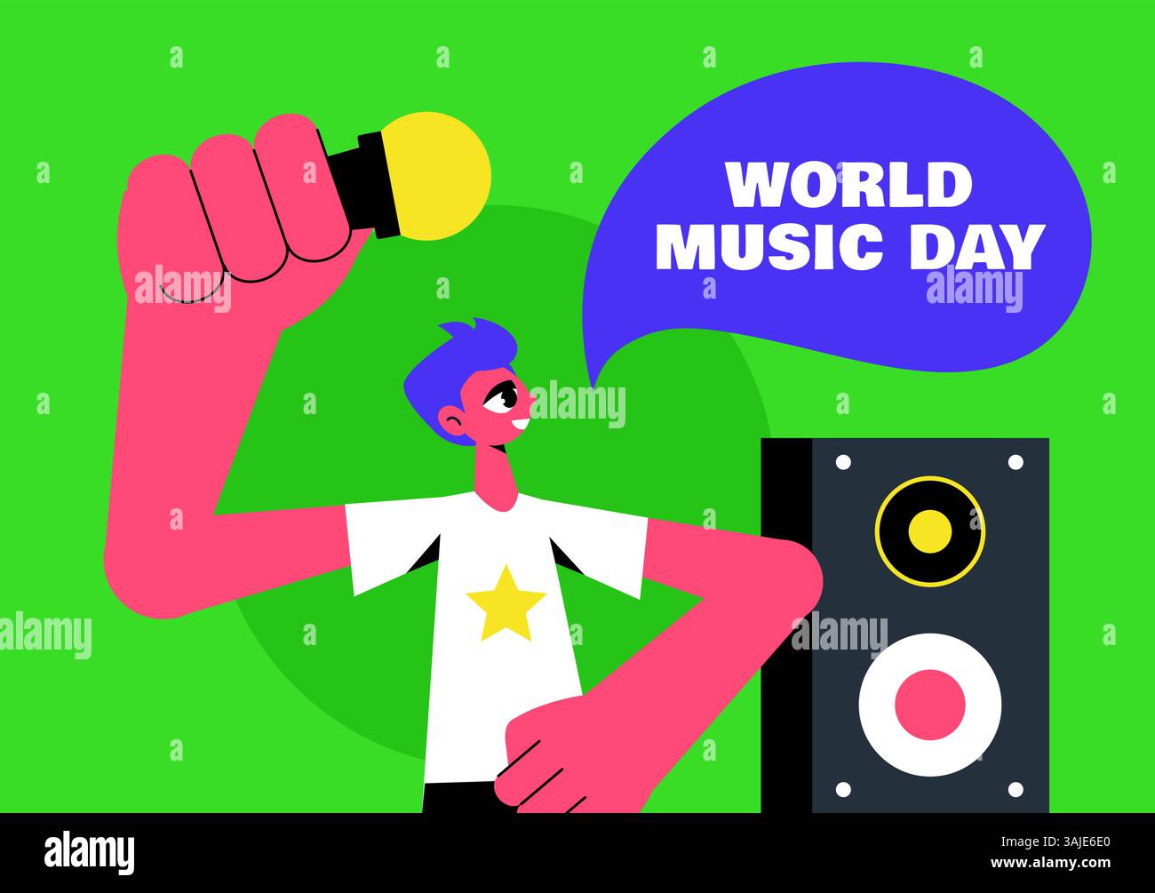 Vector Cartoon Template for Music Festival Social Media Post on World ...