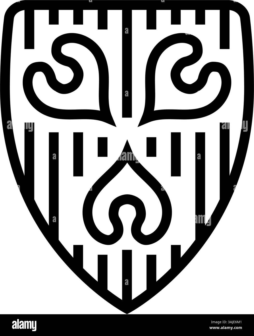 shield royal medieval heraldry line icon vector illustration Stock ...