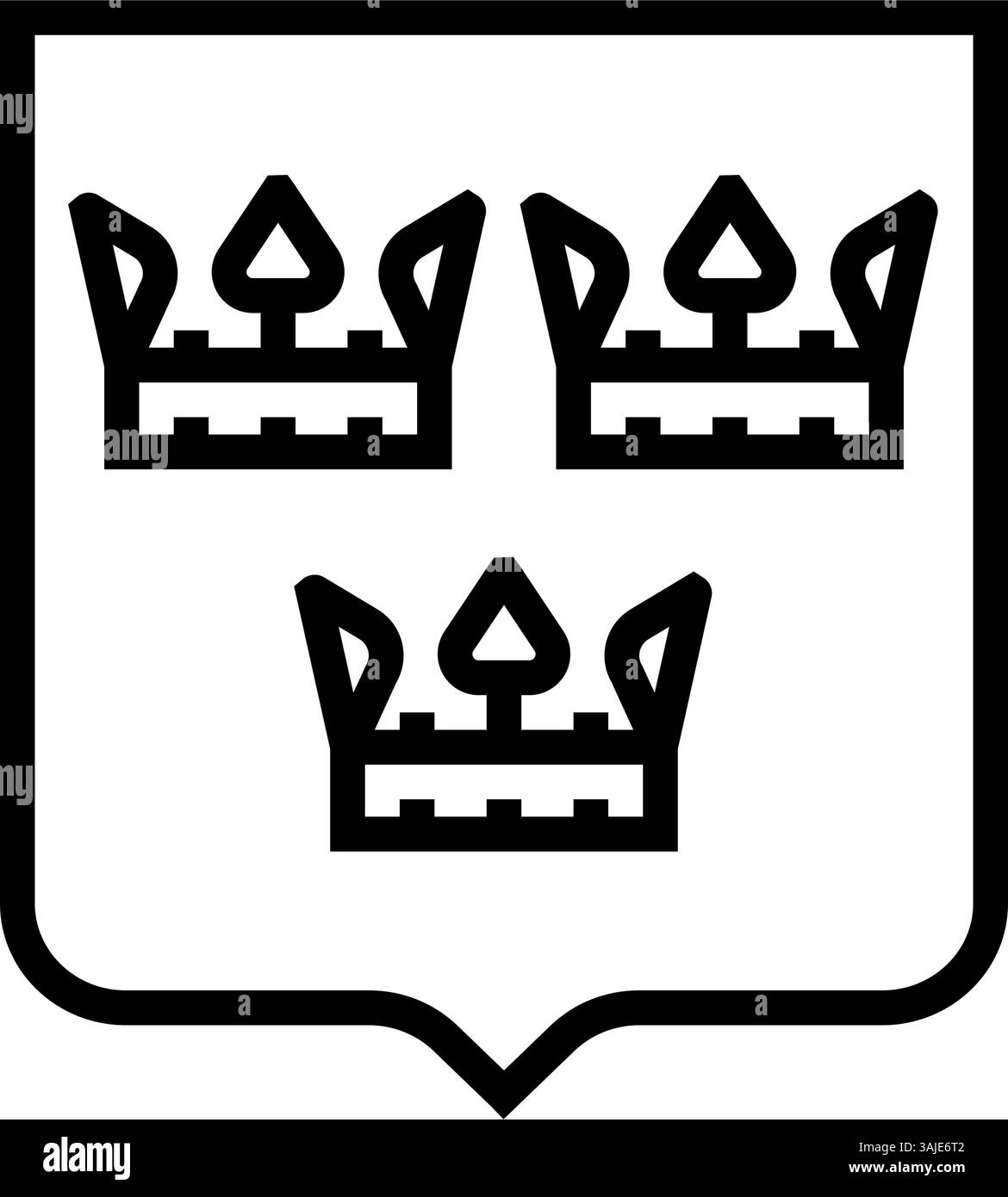 coat arms kingdom medieval heraldry line icon vector illustration Stock ...