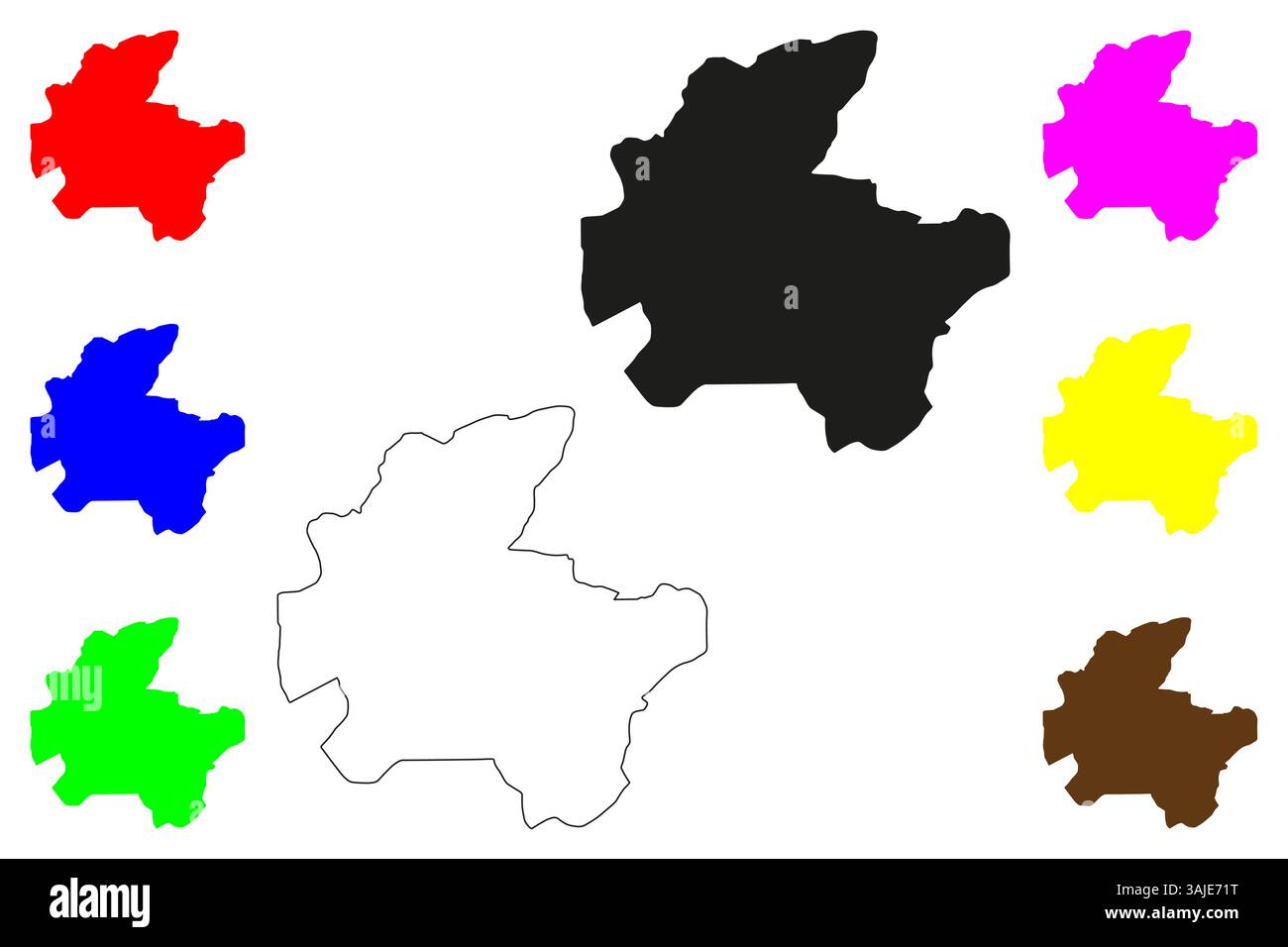 Hoshiarpur city (Republic of India, State of Punjab) map vector ...