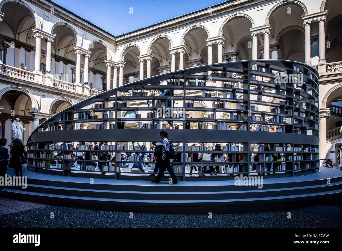 The installation "Library of Light" by Es Devlin, at Oinacoteca Brera ...