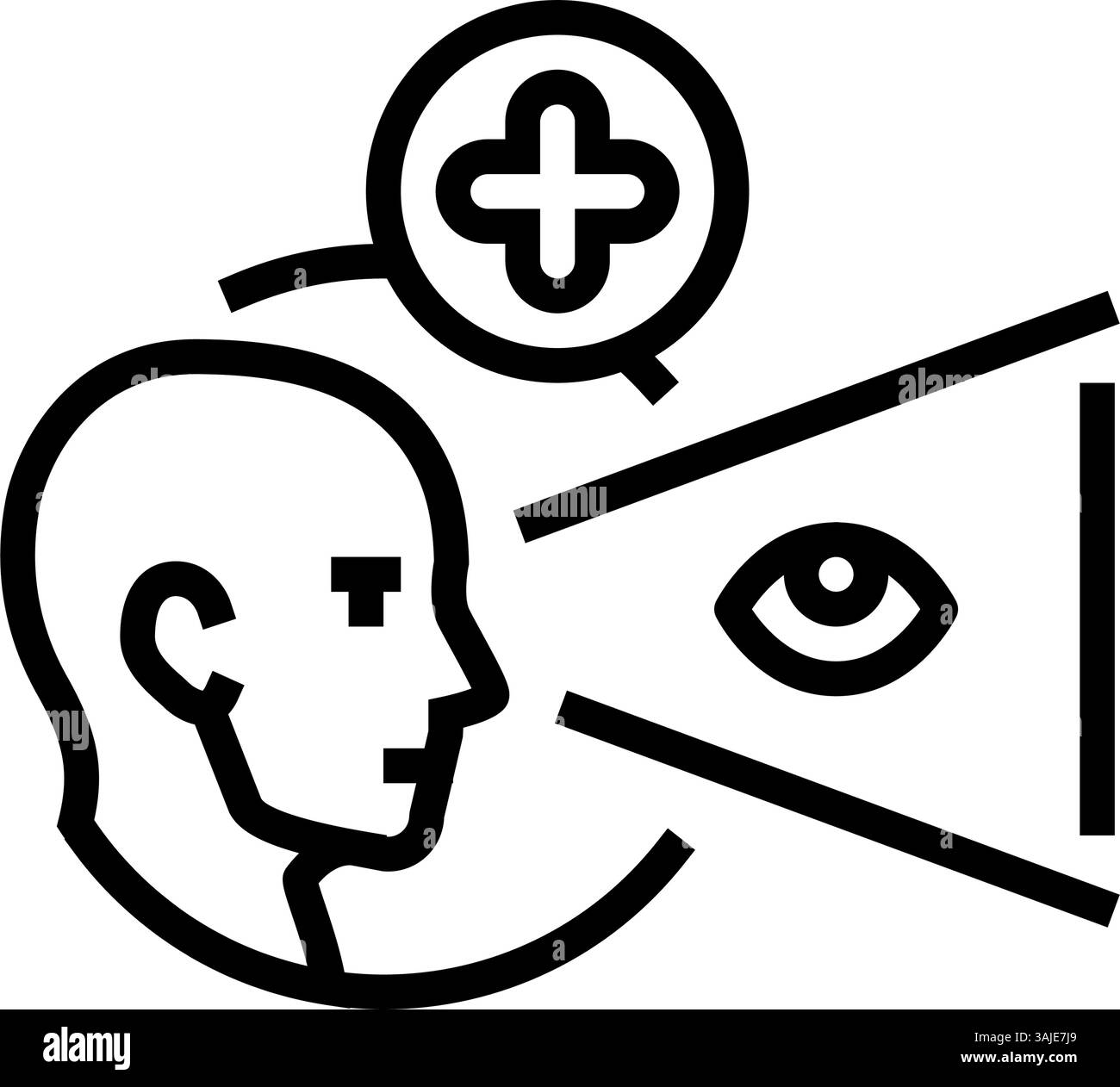 vision screening optometry eye line icon vector illustration Stock ...