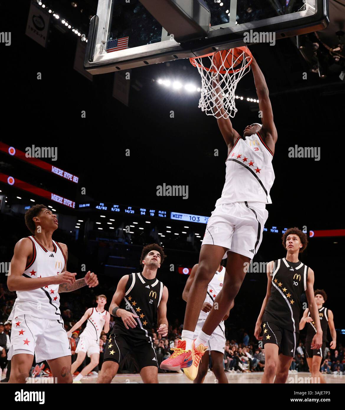 BROOKLYN, NY - APRIL 01: McDonalds High School All American AJ Dybantsa ...