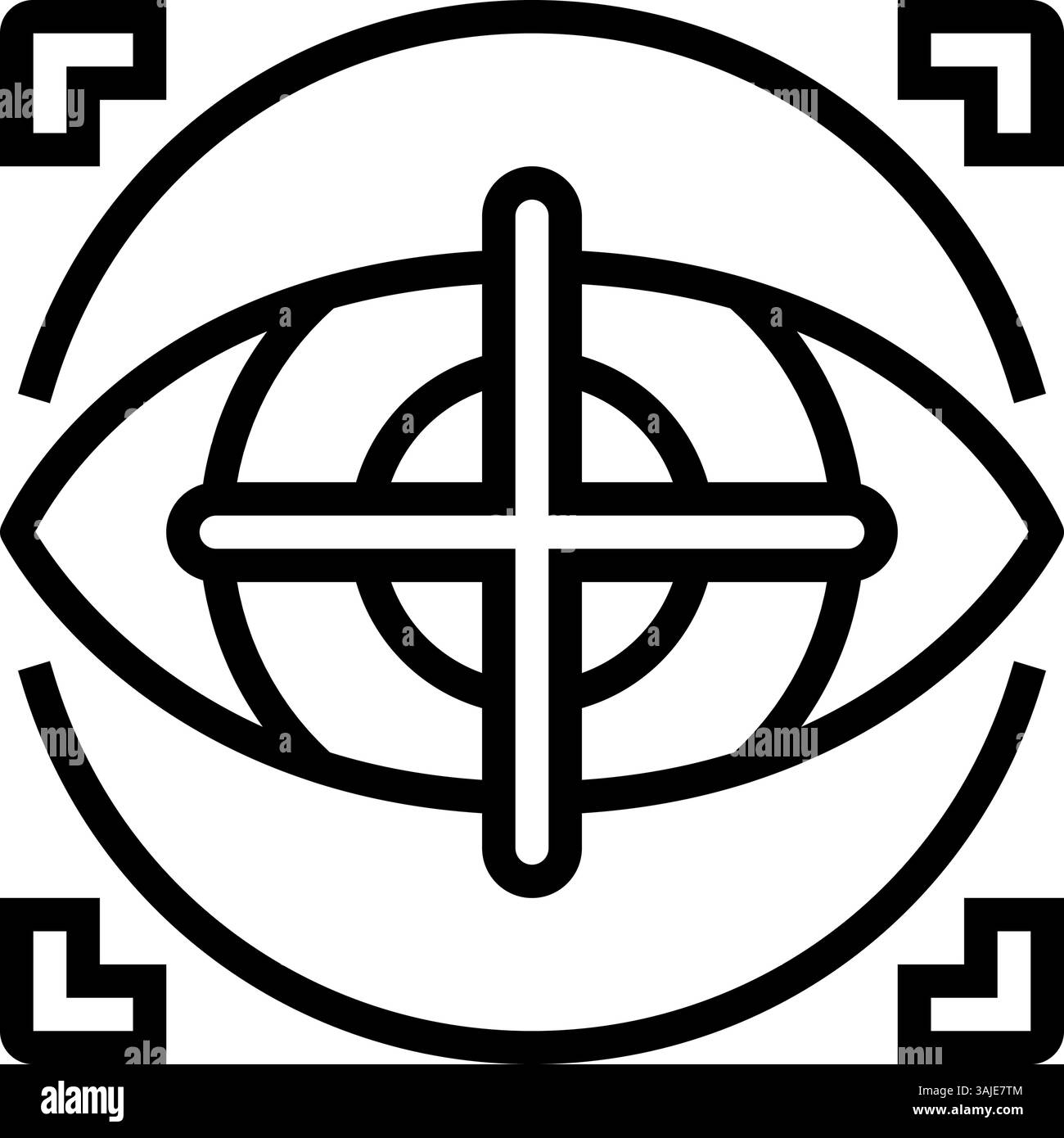 focus test optometry vision eye line icon vector illustration Stock ...