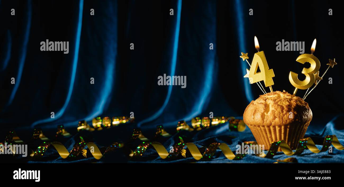 Happy 43rd birthday greeting golden hi-res stock photography and images ...
