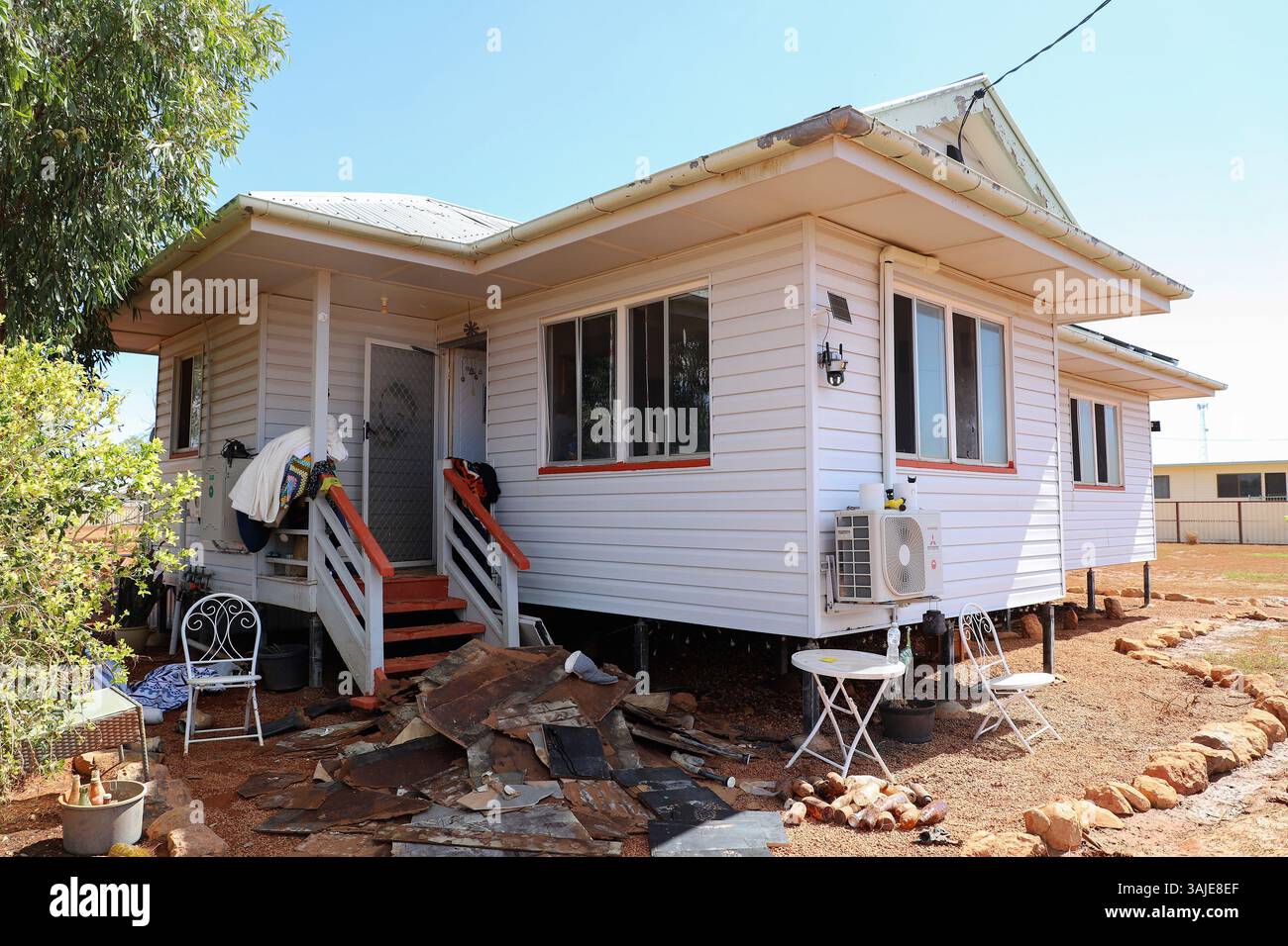 Thargomindah, Australia. 11th Apr, 2025. A home in flood devastated ...