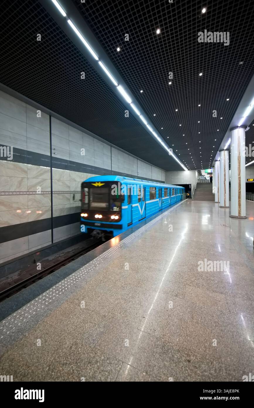 Tashkent, Uzbekistan – March 24, 2025, Inside the Yunusobod Metro ...