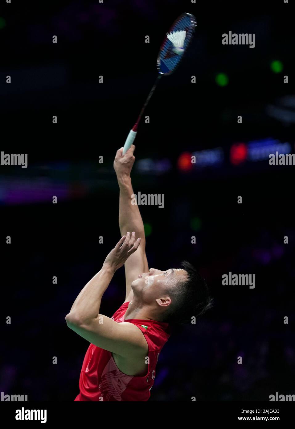 Ningbo, China's Zhejiang Province. 11th Apr, 2025. Lu Guangzu of China hits a return during the ...