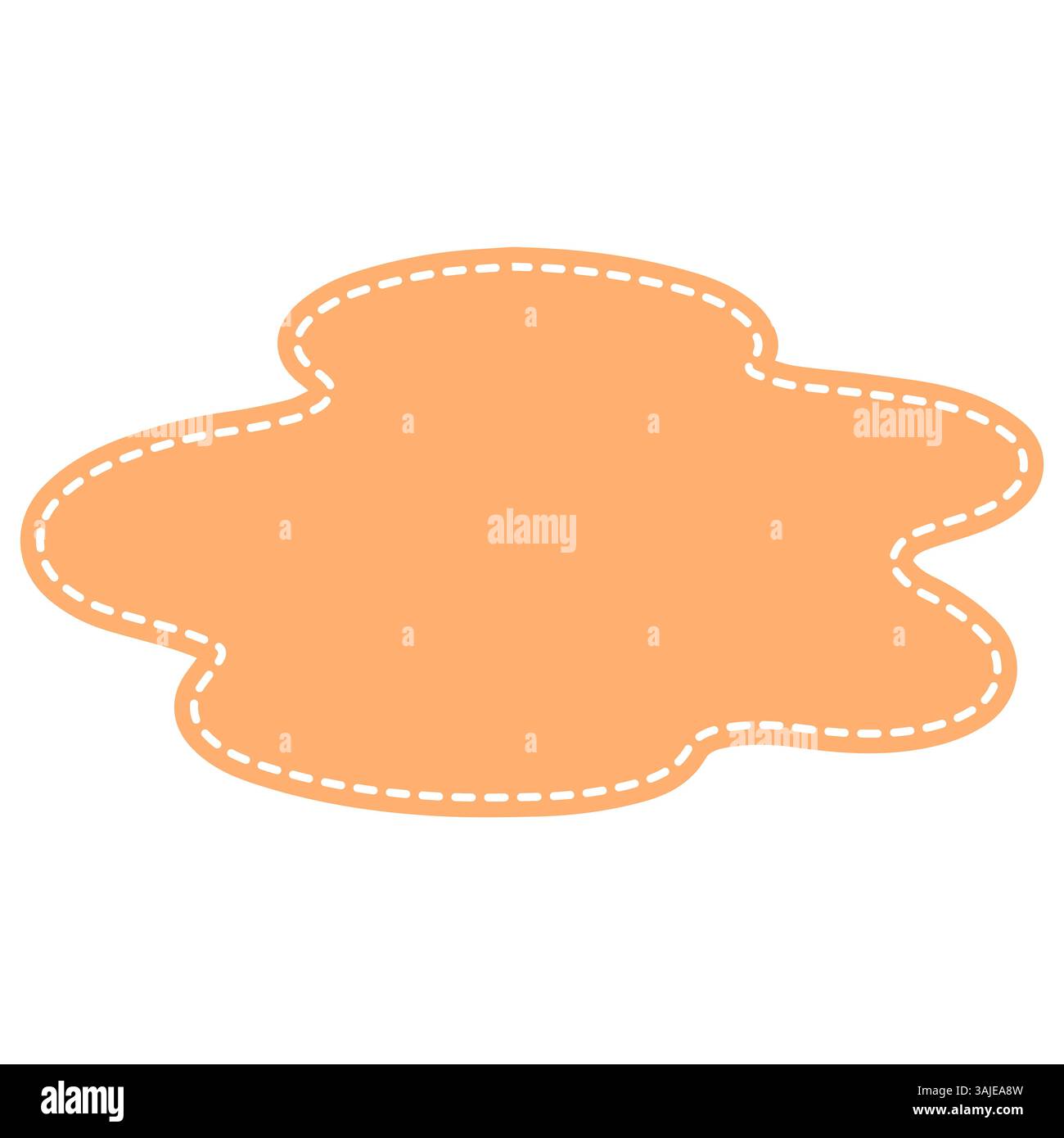 Soft organic peach shape with decorative white stitch border Stock ...