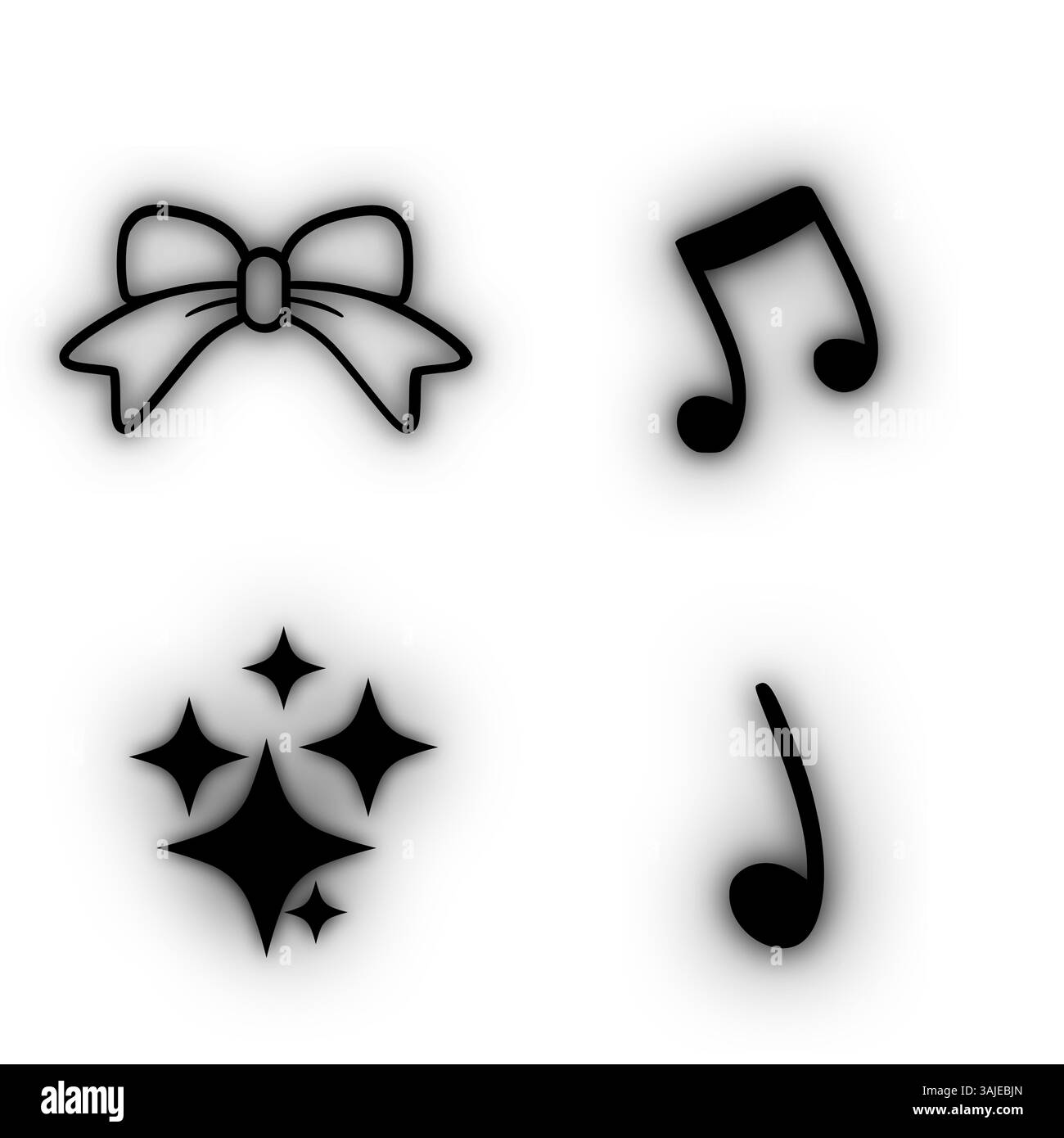 Abstract black neon glowing musical sign icon photo illustration Stock ...