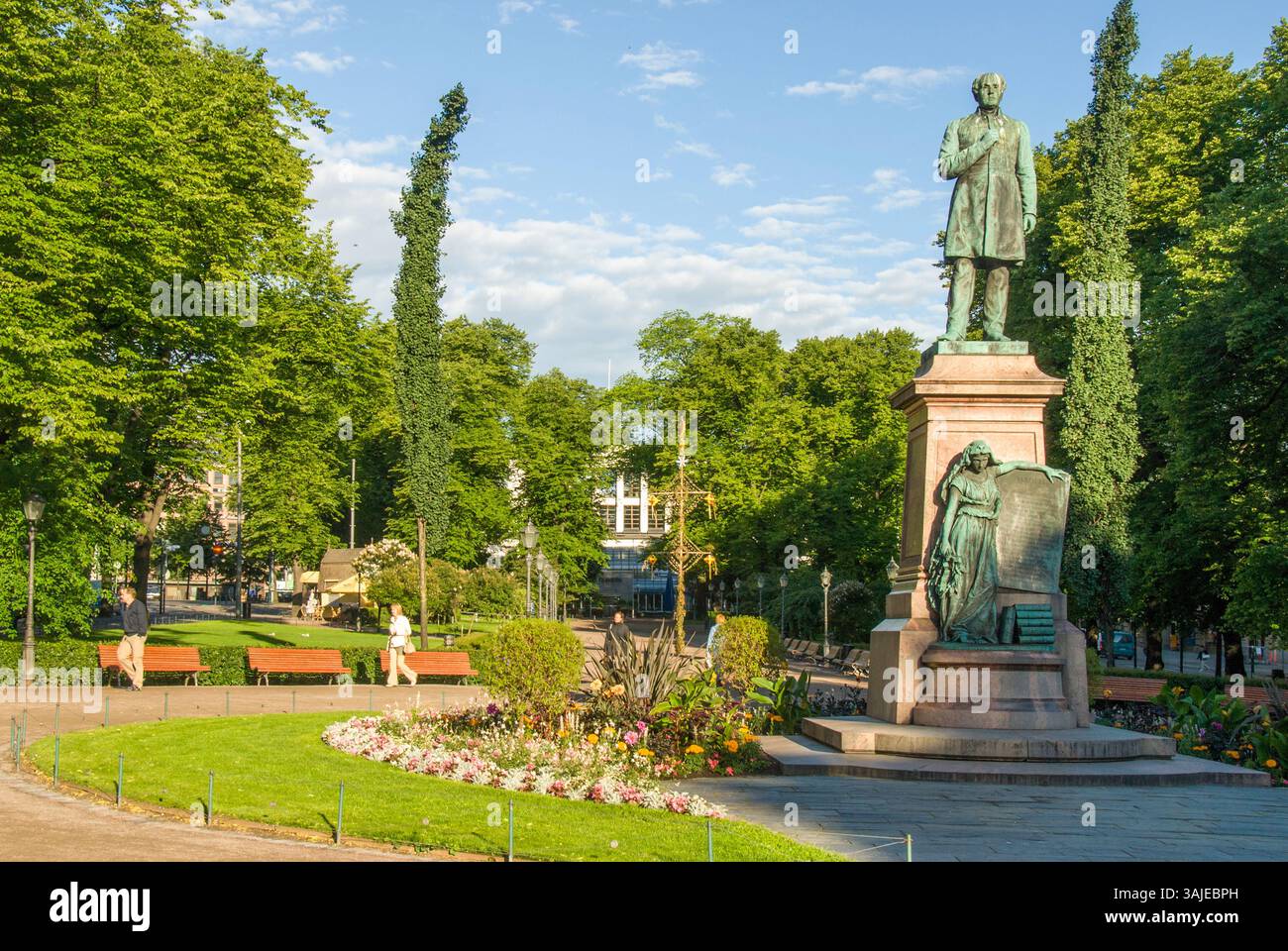 Statue of Johan Ludvig Runeberg, Esplanade Park, Helsinki, Finland ...