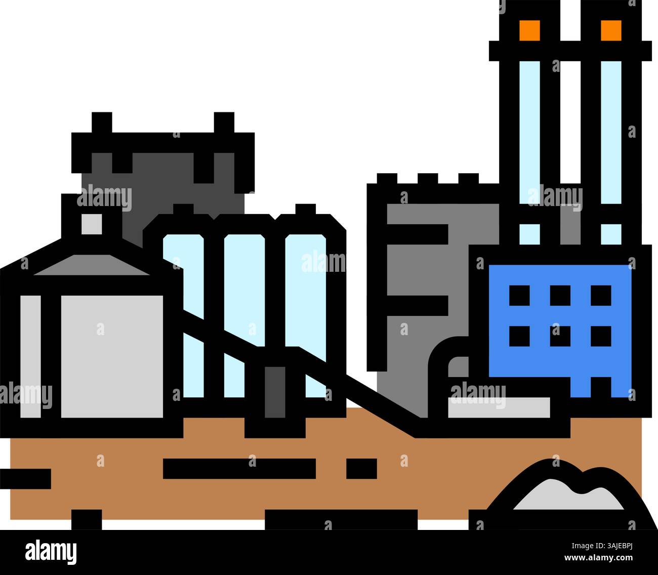 factory cement concrete color icon vector illustration Stock Vector ...