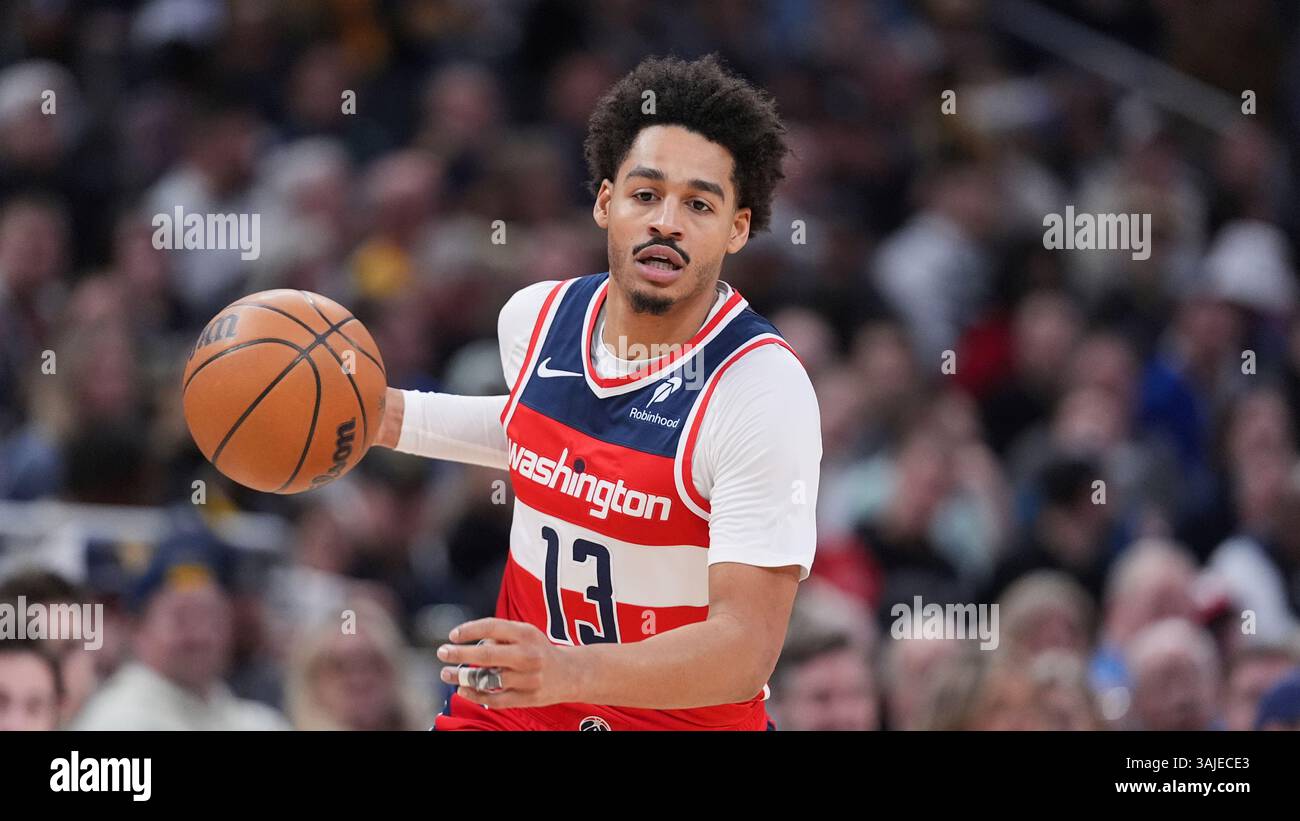 Washington Wizards guard Jordan Poole (13) plays against the Indiana ...