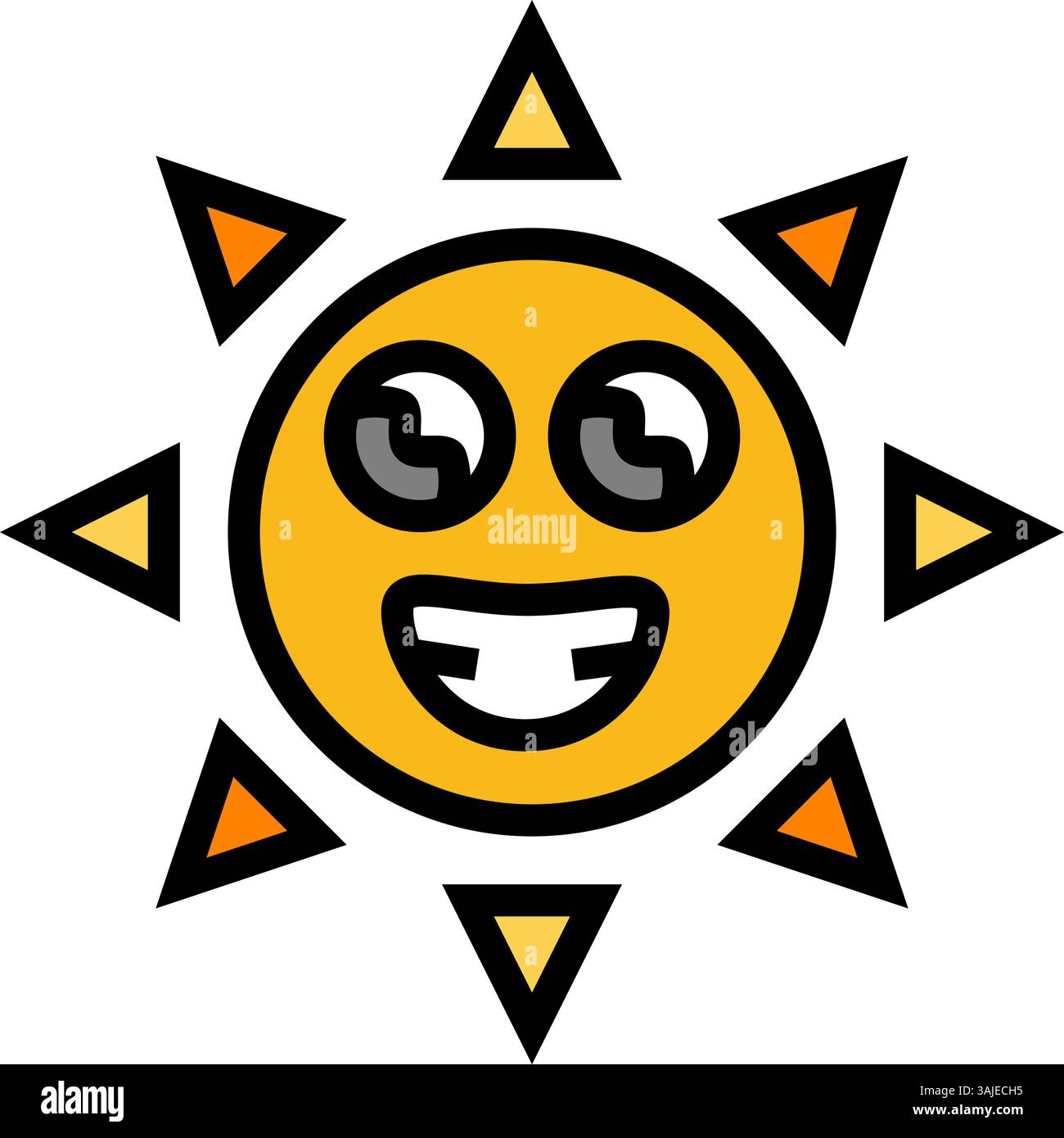 smiling cute sun character color icon vector illustration Stock Vector ...