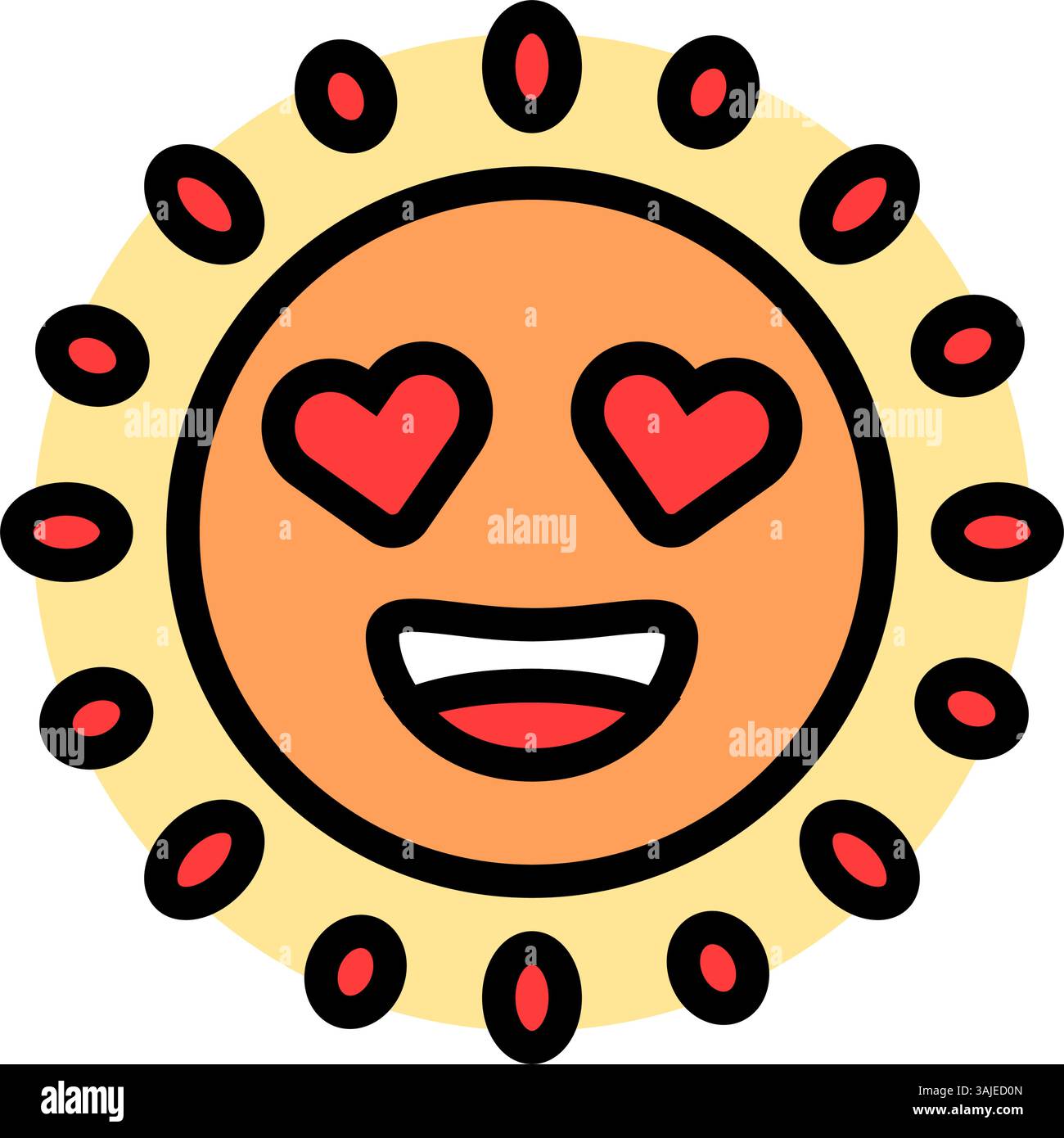 heart eyes cute sun character color icon vector illustration Stock ...