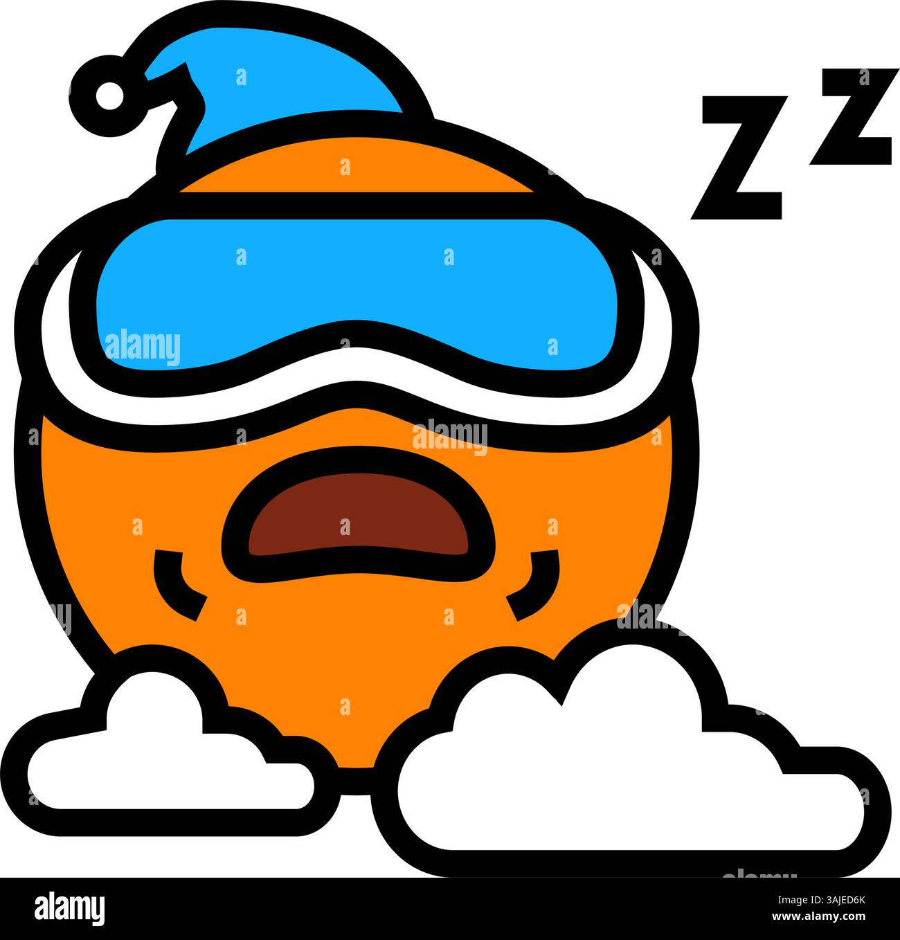 sleeping cute sun character color icon vector illustration Stock Vector ...