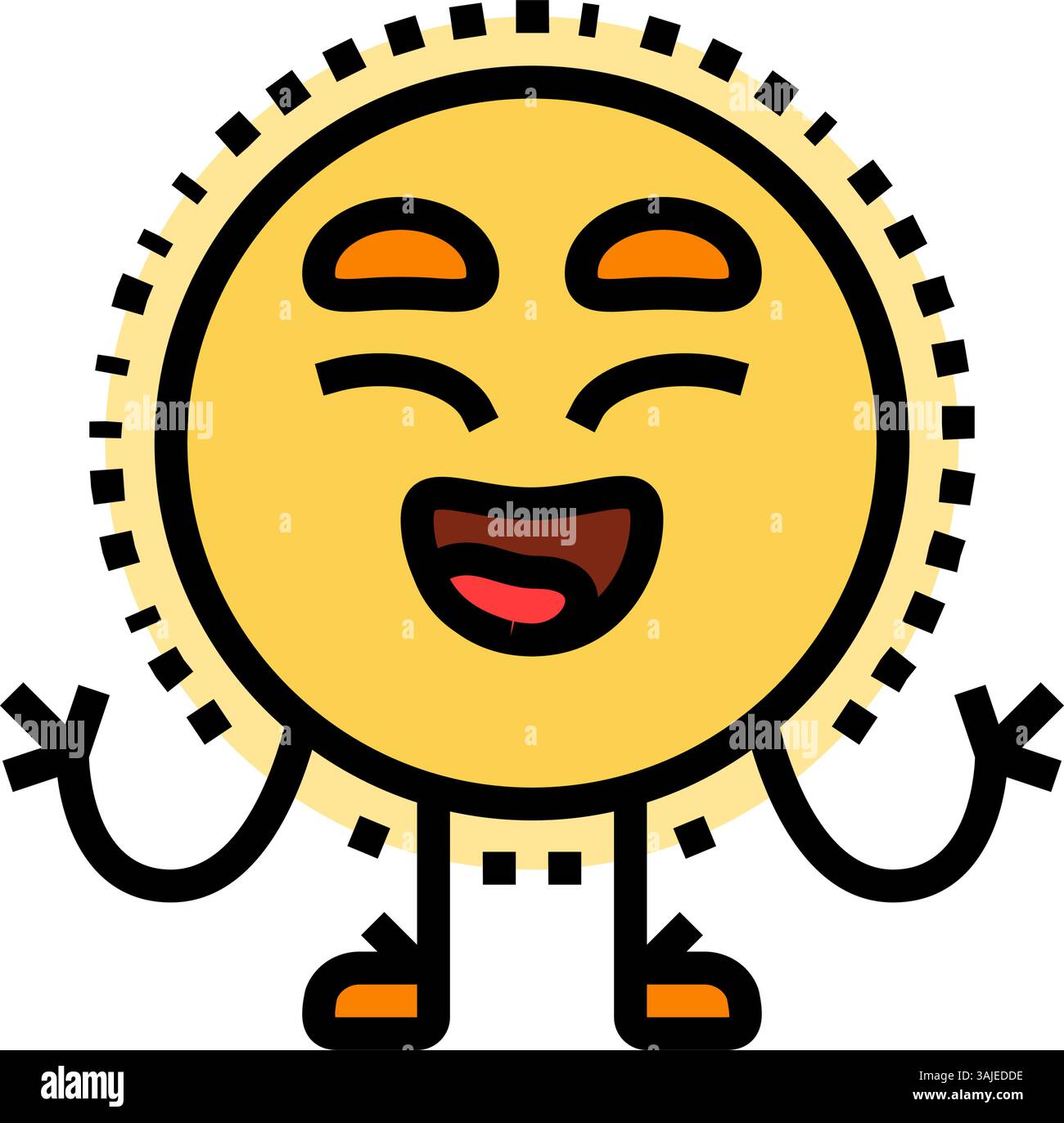 arms legs cute sun character color icon vector illustration Stock ...