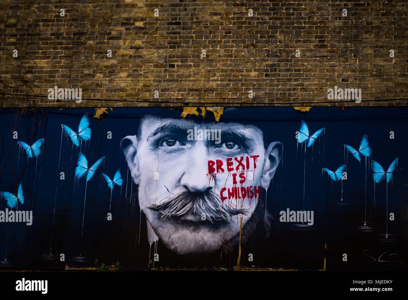 Mural on a Victorian brick gable in Rochester, depicting local artist ...