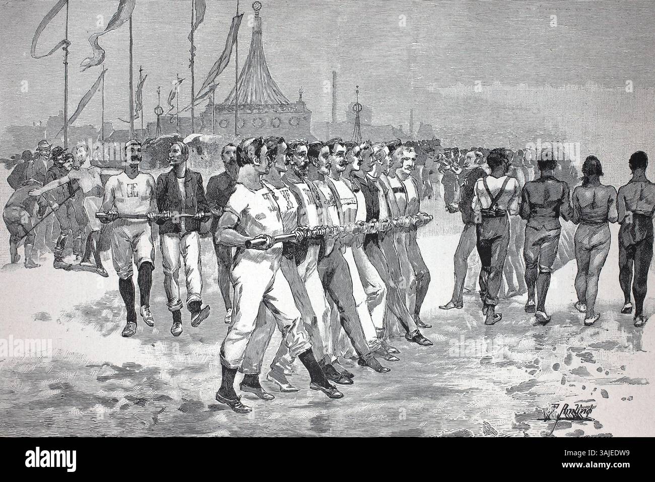 Saxon baton dance at the 7th German Gymnastics Festival 1895 in Munich ...