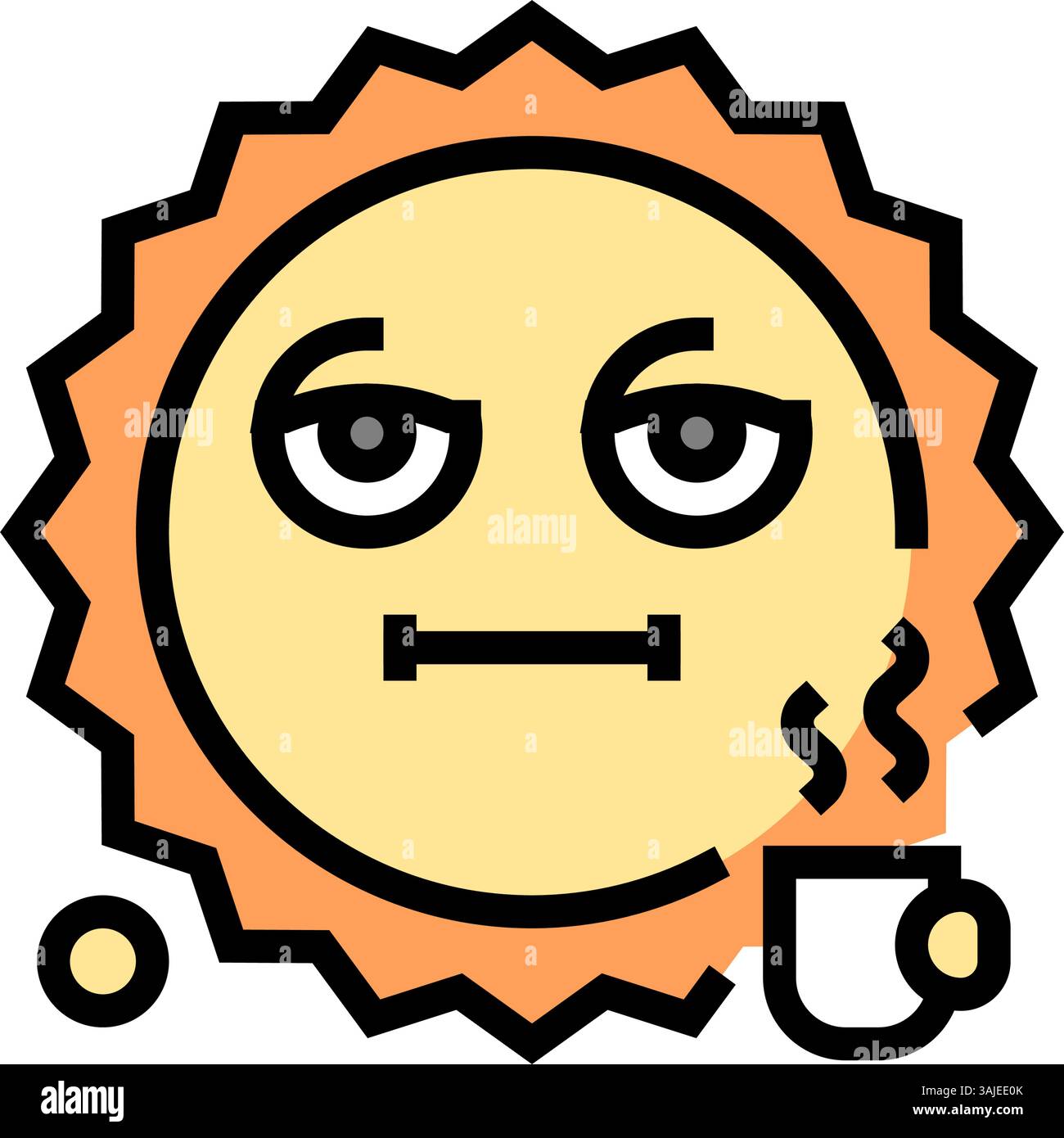 cup coffee cute sun character color icon vector illustration Stock ...