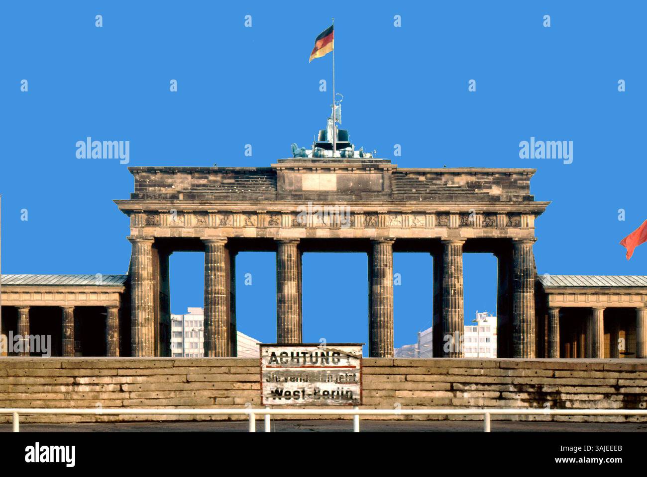 Berlin, German Democratic Republic - January 15, 1973: Barrier wall the ...